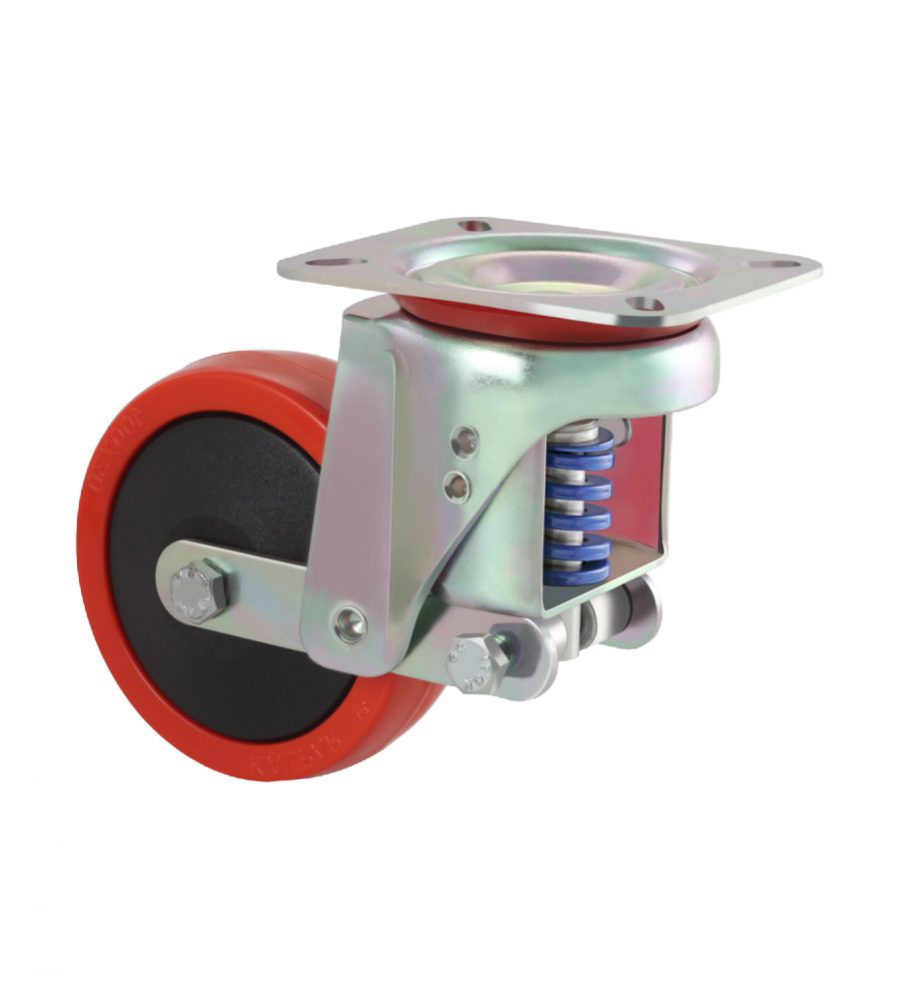 150mm Spring Loaded Nylon wheel Castor | Kalpar Castors
