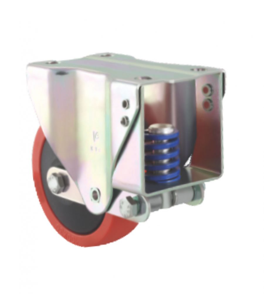 150mm Spring Loaded Nylon wheel Fixed Type Castor | Kalpar Castors